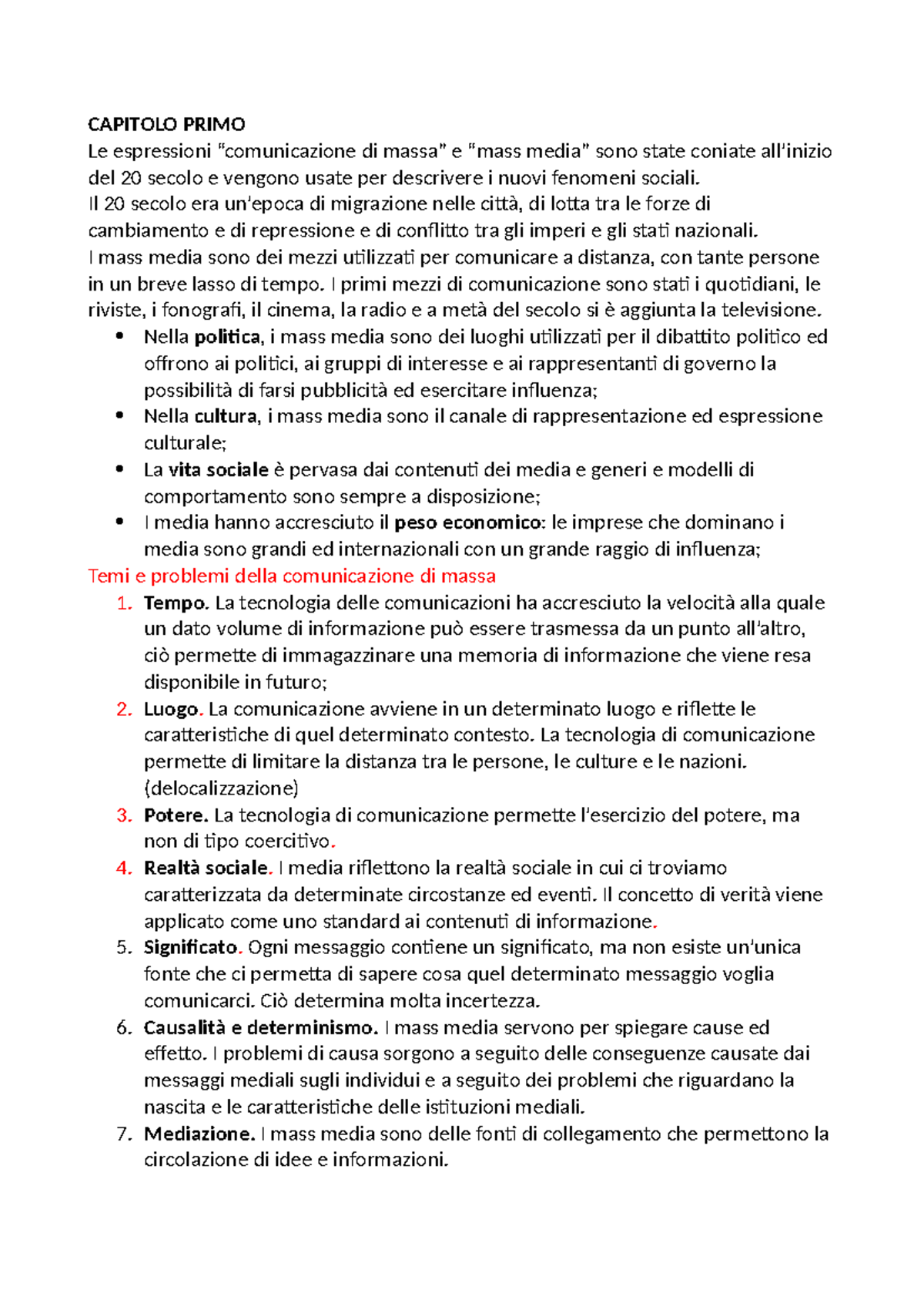 Sociologia - CAPITOLO PRIMO Le espressioni “comunicazione di massa” e ...