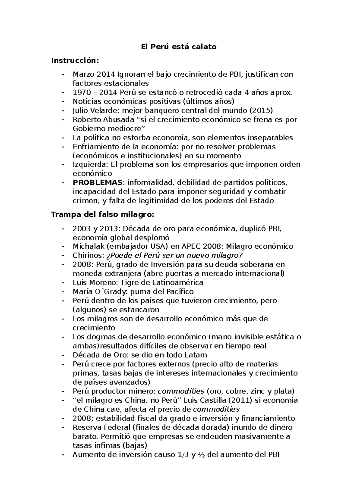 El Perú está calato datos - El Perú está calato Instrucción: Marzo 2014 ...