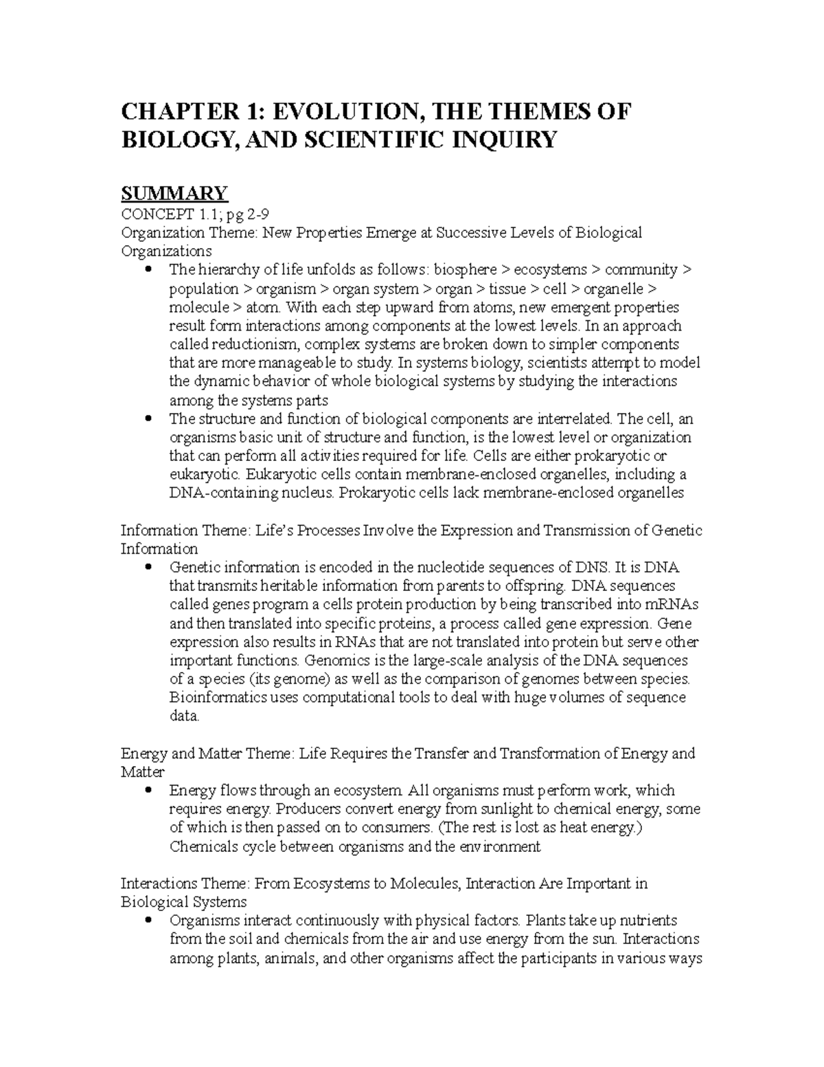 Biology Textbook - Chapter 1 - CHAPTER 1: EVOLUTION, THE THEMES OF ...