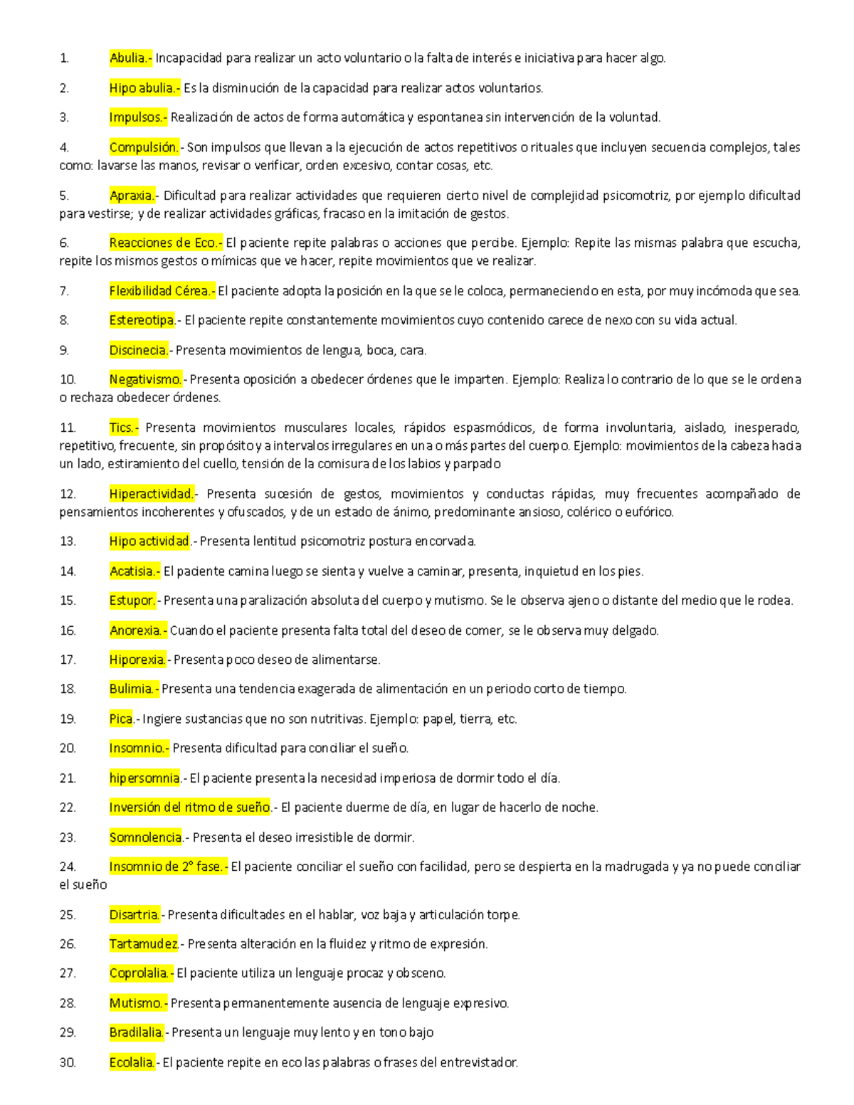Terminologias psiquiatria - Abulia.- Incapacidad para realizar un acto ...