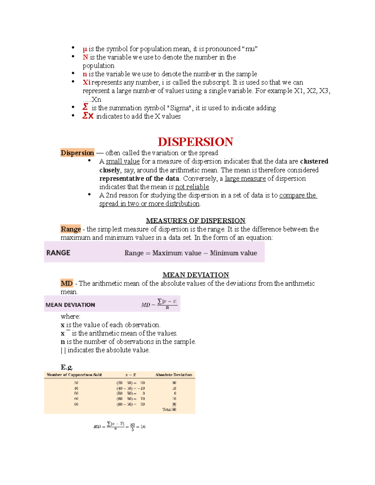 Statistics W4 - Lecture notes 4 - μ is the symbol for population mean ...