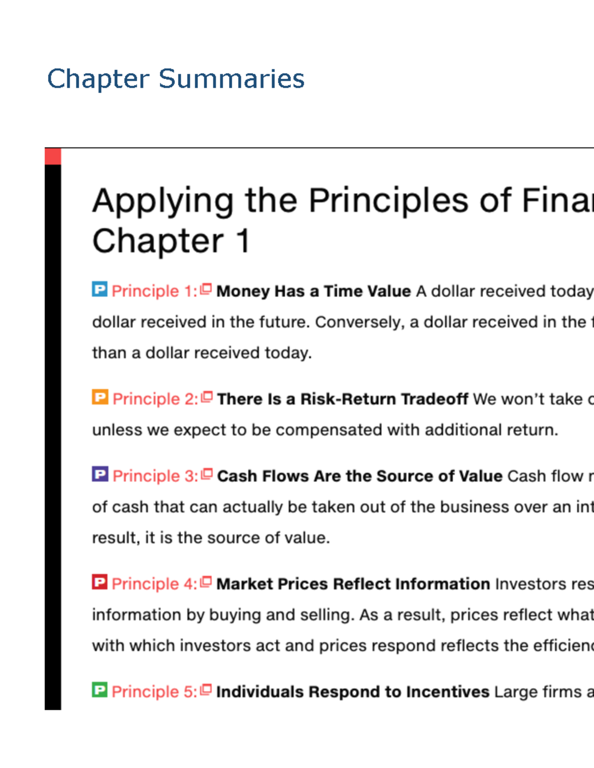 Chapter 1 Summaries - Chapter Summaries 1 Understand the importance of ...