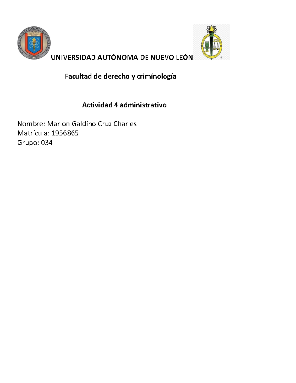 Act 4 admi - Actas administrativas - derecho romano - UNIVERSIDAD ...