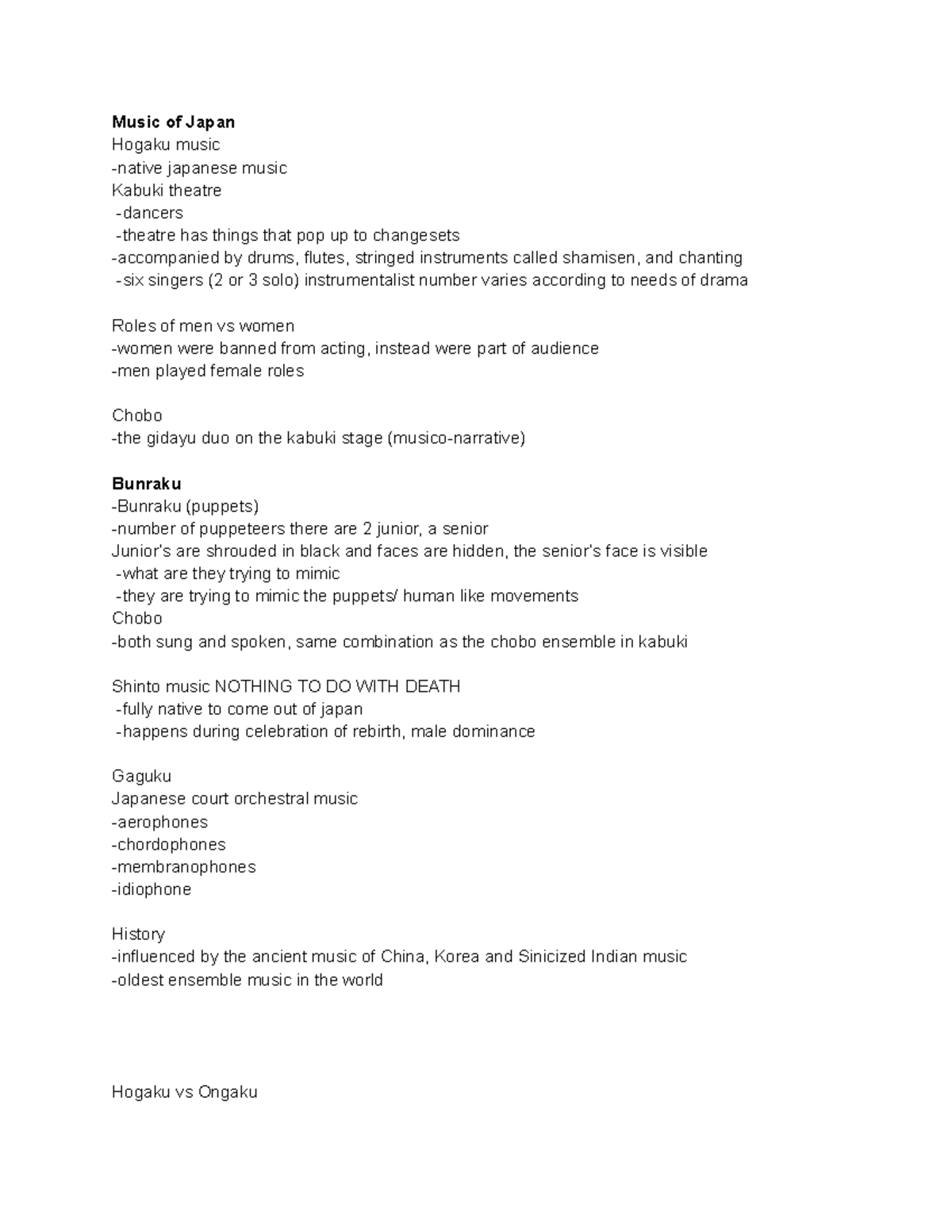 Final EXAM Study Notes GOOD Version - Music of Japan Hogaku music ...