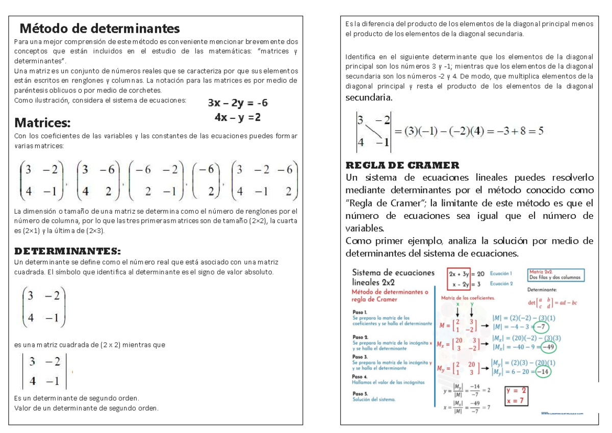 Metodo DE Cramer - njioh´´´´´´´´´´´´´´´´ - Método de determinantes Para ...