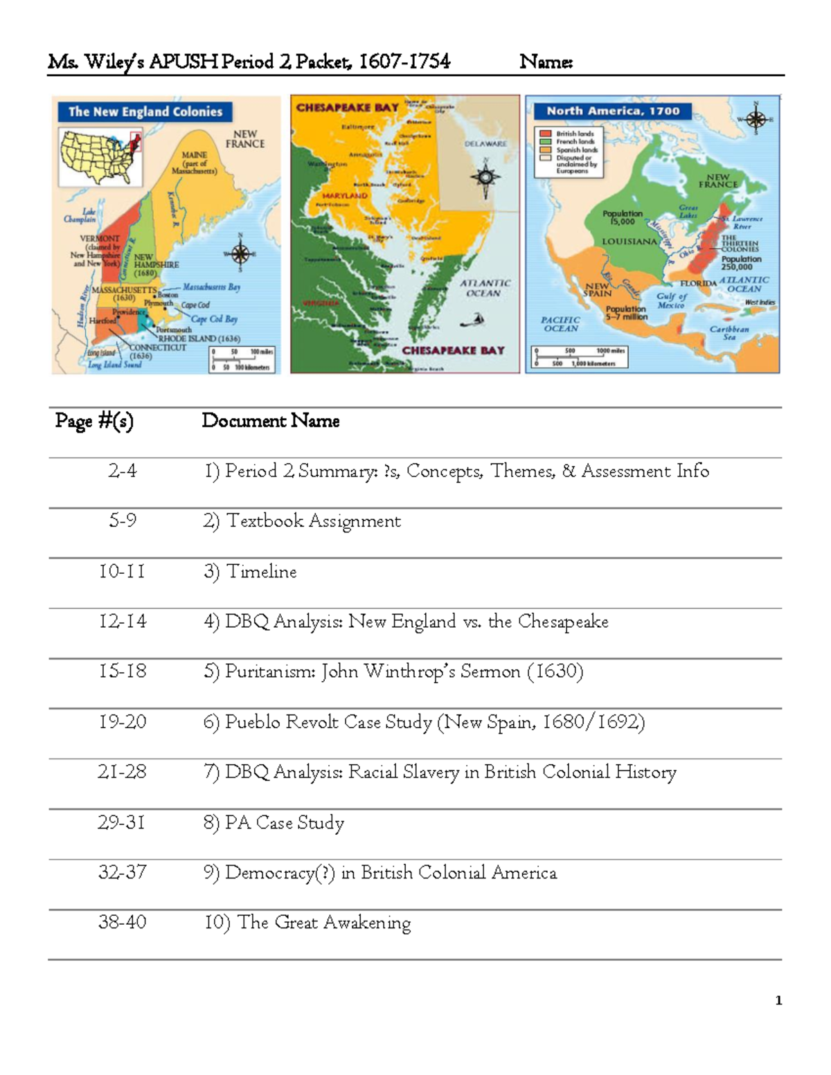 Apush Period 2 Packet - Useful practice materials - Ms. Wiley’s APUSH ...
