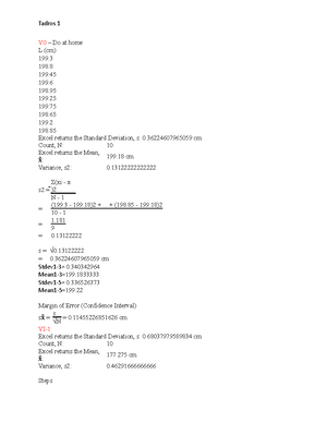 EC1 Lab Report - EC1 lab - VI-1: σI = 0 σV = 0. Resistor A Resistor B Resistor C Resistor D VR ...