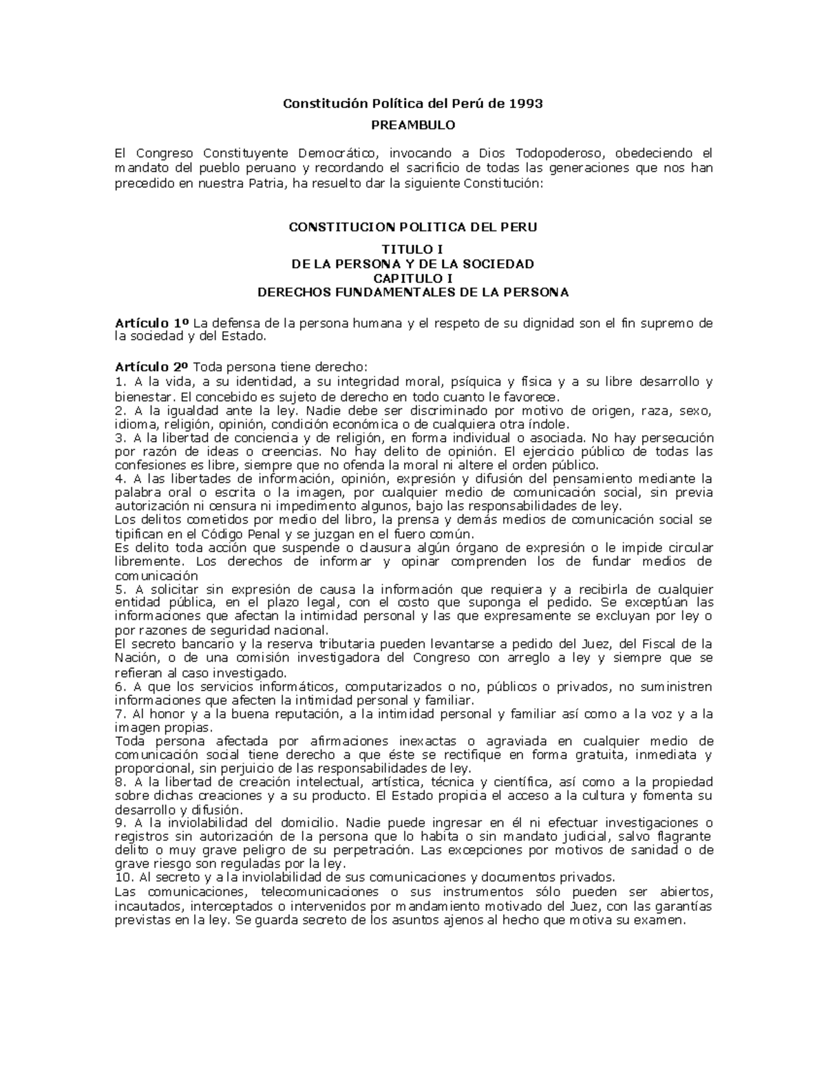 Constitucion política del perú - copia unlocked - Constitución Política ...
