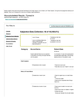 Musculoskeletal Documentation - Musculoskeletal Results | Turned In ...