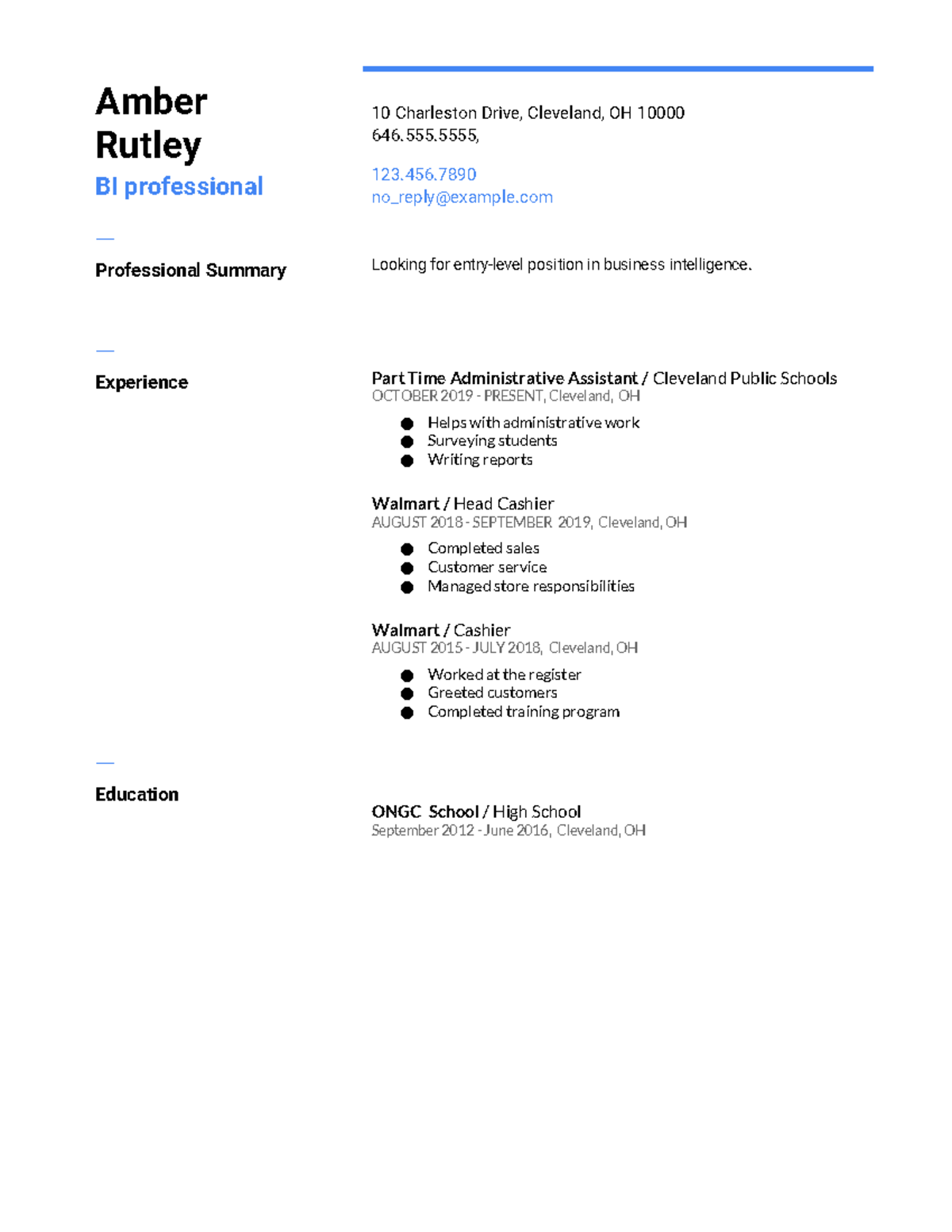sample-resume-rough-draft - Amber Rutley BI professional 10 Charleston ...