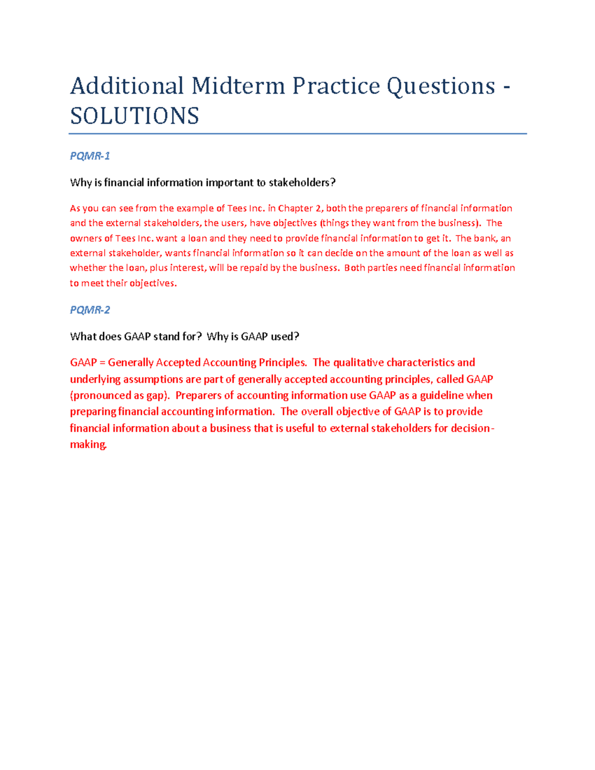 Midterm Review Practice Questions - Solutions - W2023 - Additional Midterm Practice Questions ...