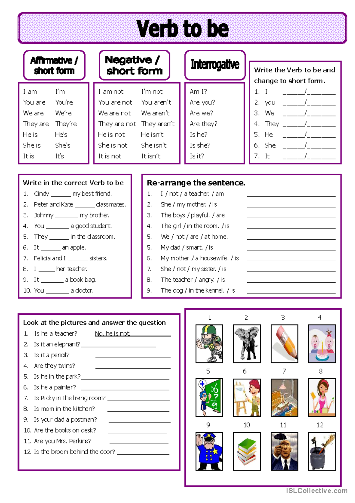 to be am is are - I am I’m You are You’re We are We’re They are They’re ...