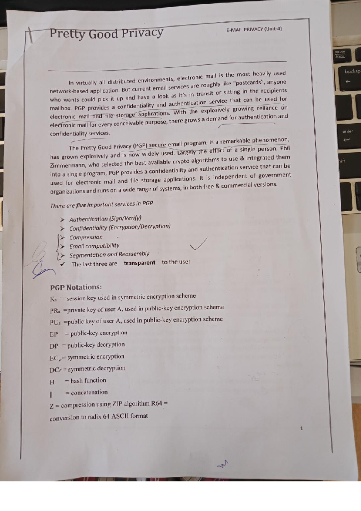 COMP 437 Notes Pretty Good Privacy - Computer science - Studocu