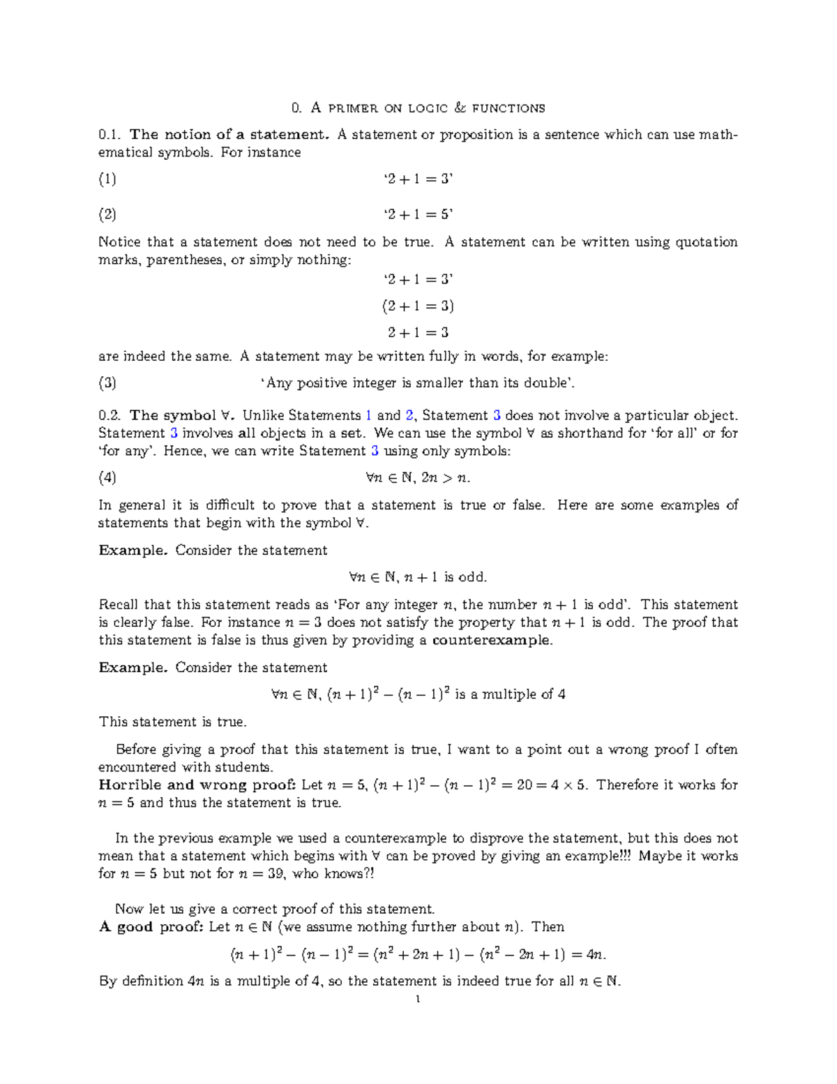Lecture 0-new logical expression and more - MATH 3354 - UVA - Studocu
