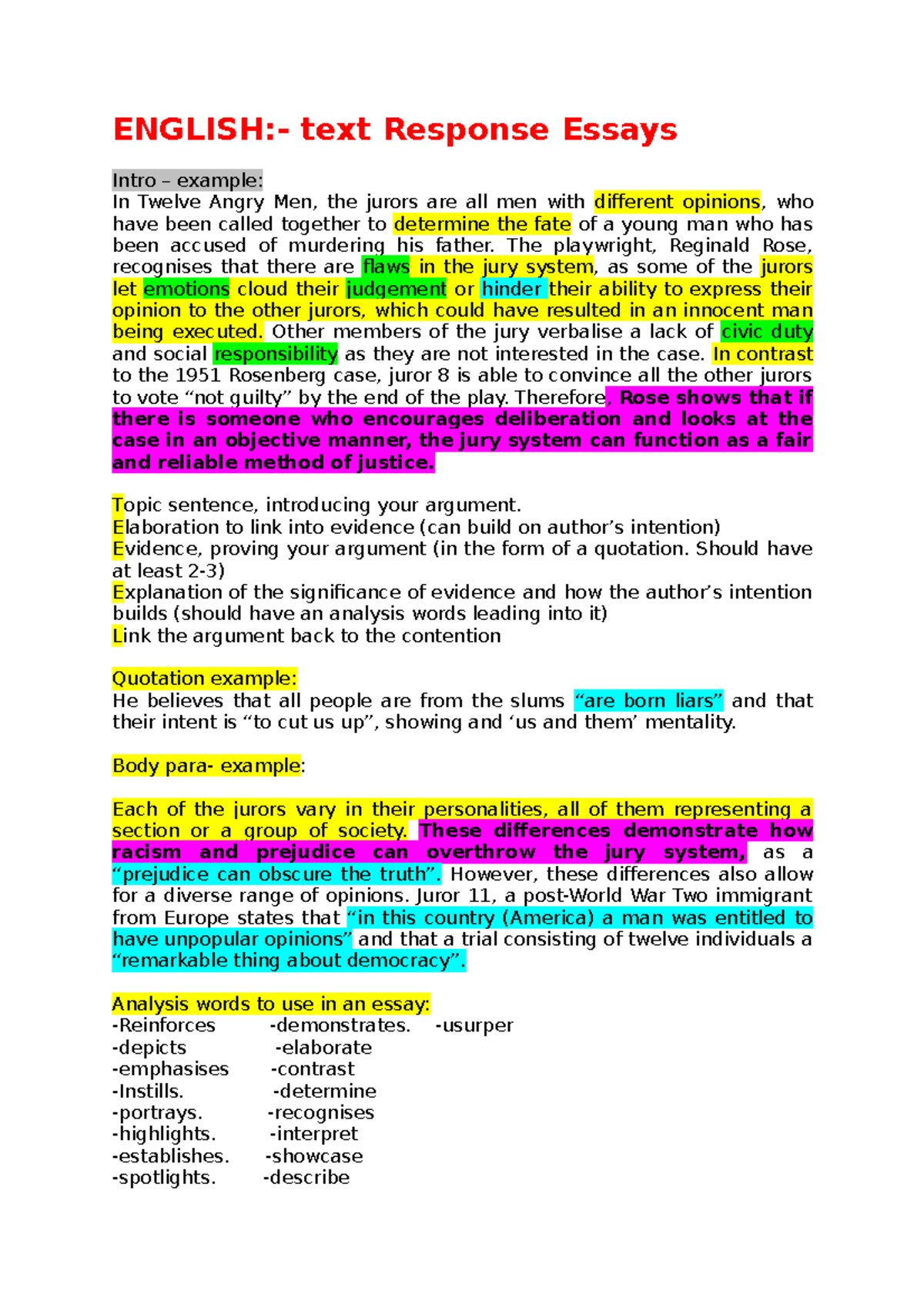 another bunch of english essays for help - ENGLISH:- text Response ...