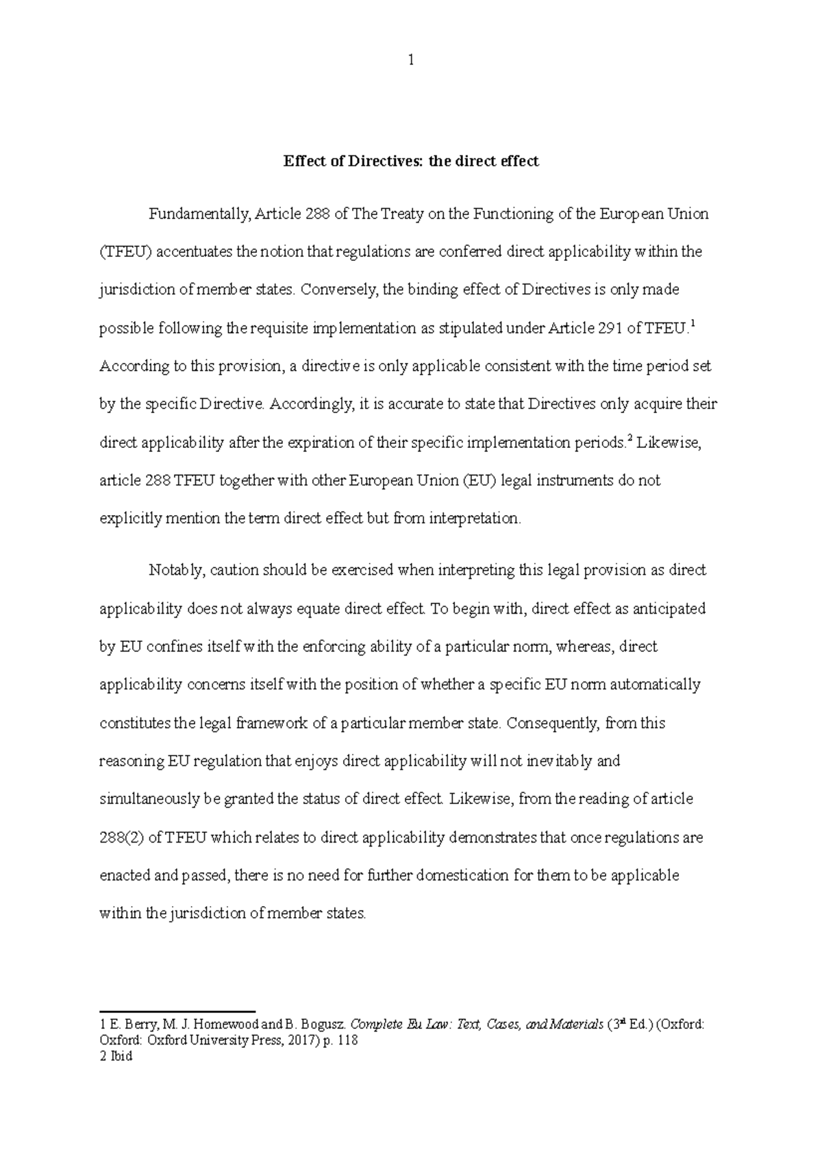 European Law Effect of Directives - Effect of Directives: the direct ...