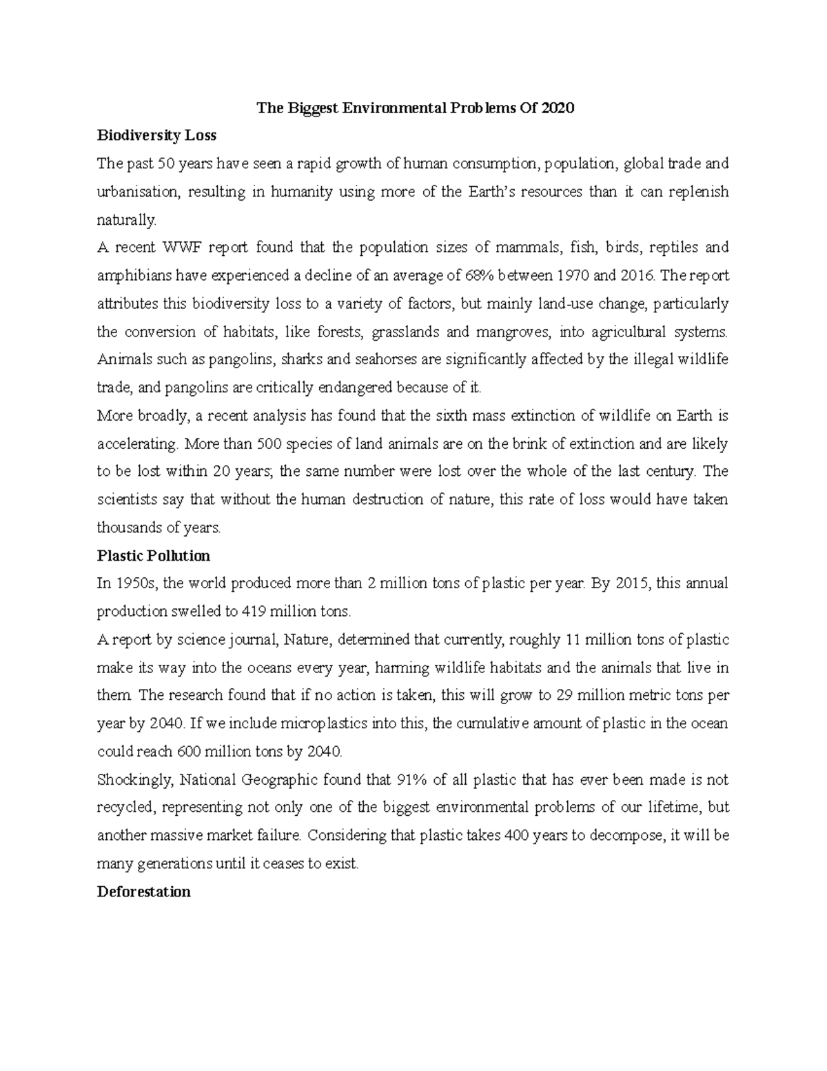 Session 4 - environment EV 21-22 - The Biggest Environmental Problems ...