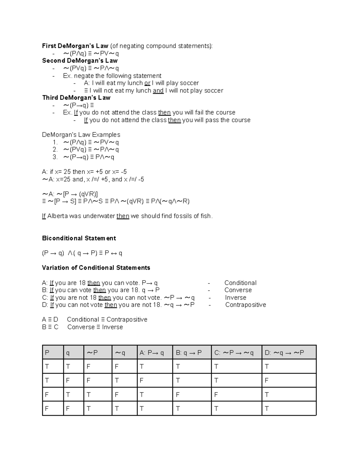 Logic 3 - First DeMorgan's Law - Second DeMorgan's Law - Third DeMorgan ...