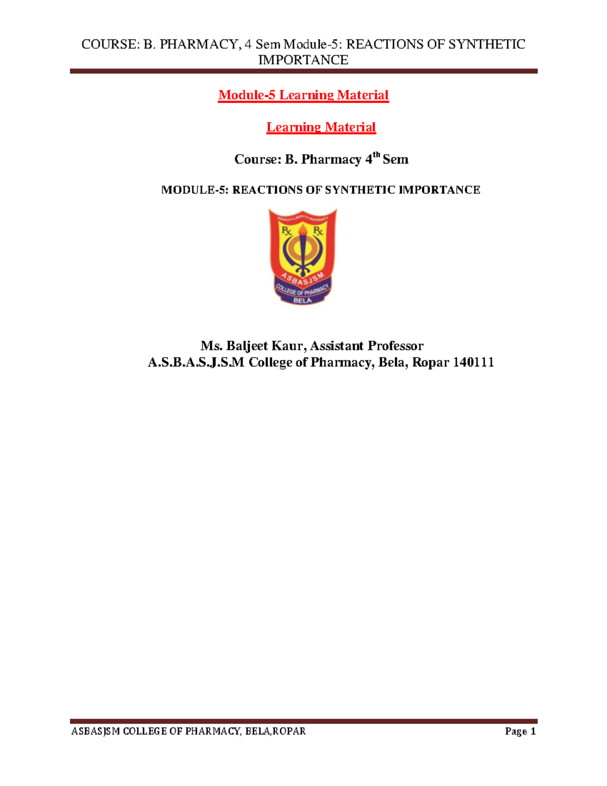 Standard OC-3 U-5 Notes - IMPORTANCE Module-5 Learning Material ...