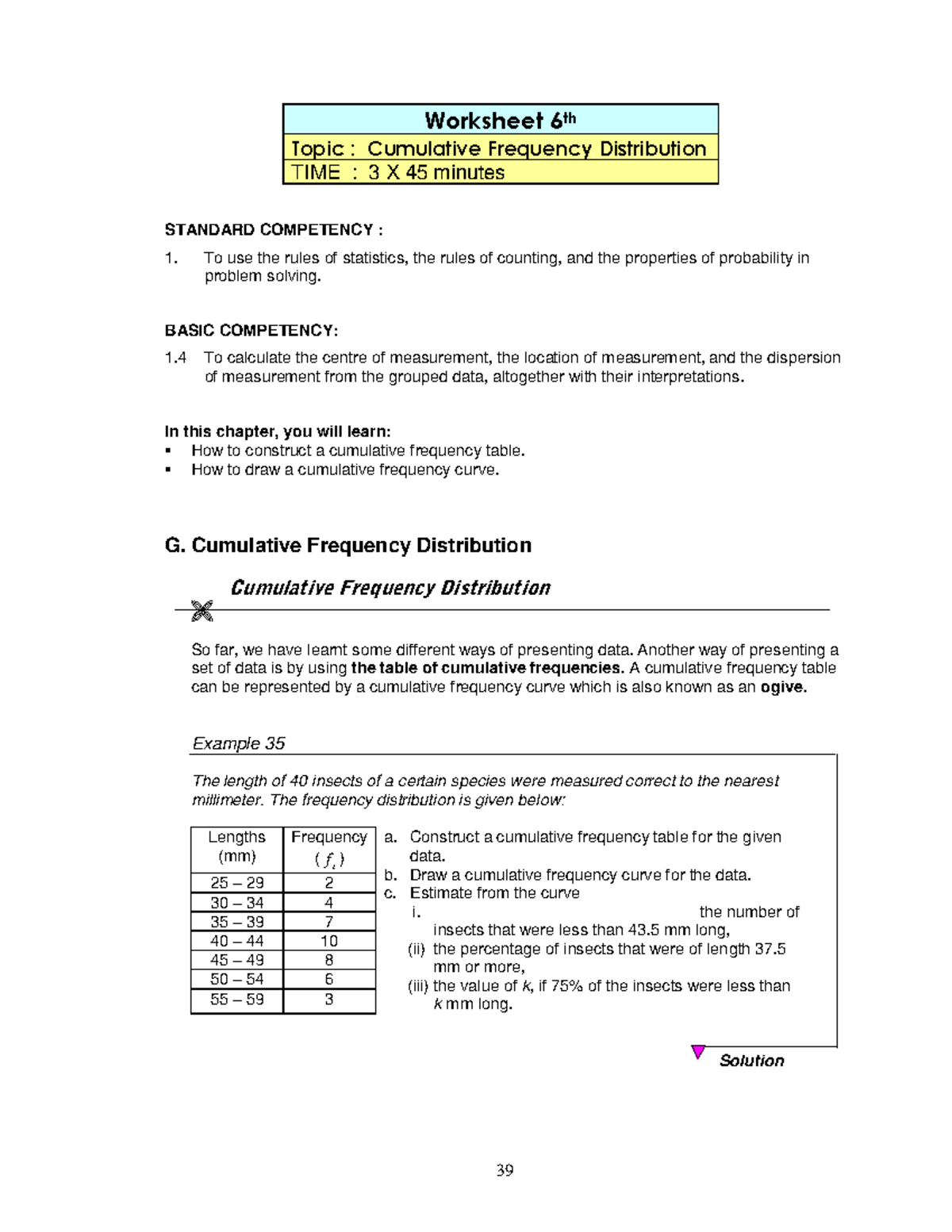 Worksheet-statistics-pages-39-46 ogive - 3 #4# 5 , 6# # - Studocu