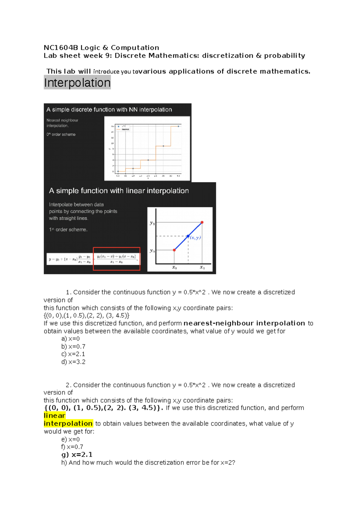 Worksheet 9 Discrete mathematics (2) Probability models and ...