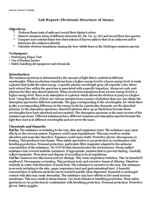 Chem.1411.Pre Lab Report-Phys.Chgs&Chem Rects - Name: Carolann Reddy ...