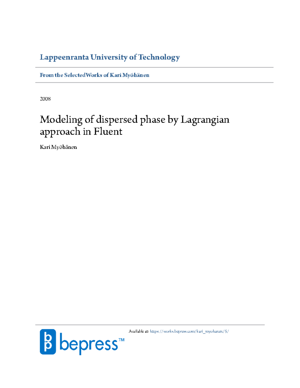 Dpm model - Lecture notes 1-3 - Lappeenranta University of Technology ...