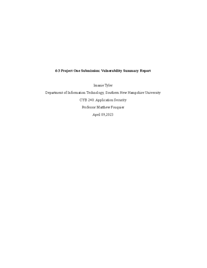 CYB 240 Project One Milestone Template - Firewall OpenVAS Report ...