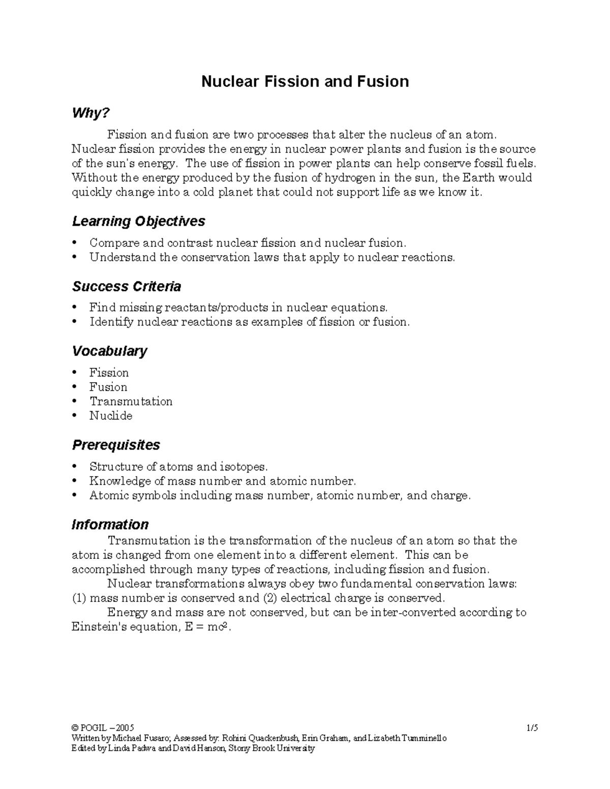 Nuclear Fusion and Fission Physics Notes - NPHY111 - NWU - Studocu