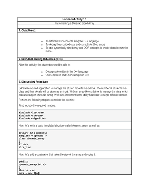 Exercise 3 - Assignment - EXERCISE 3 Array package DynamicArray; import java.util; import java ...