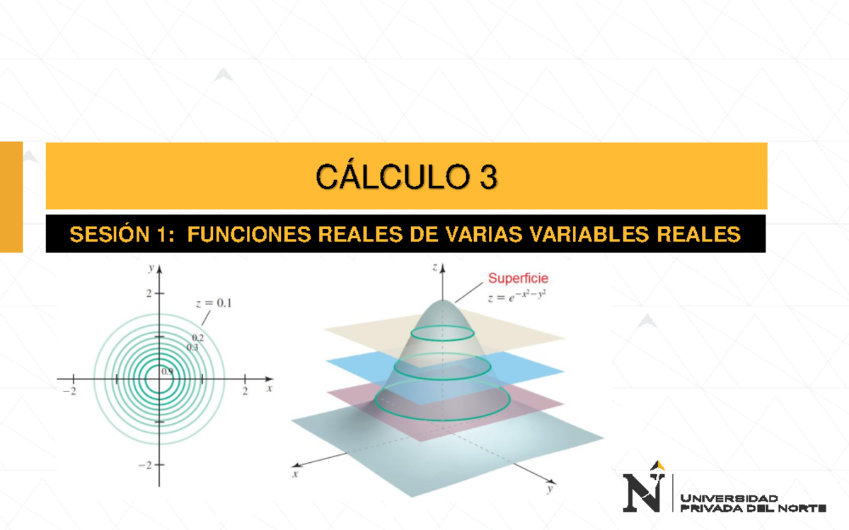 S1 PPT Funciones reales de varias variables reales - CÁLCULO 3 ####### SESIÓN 1: FUNCIONES ...