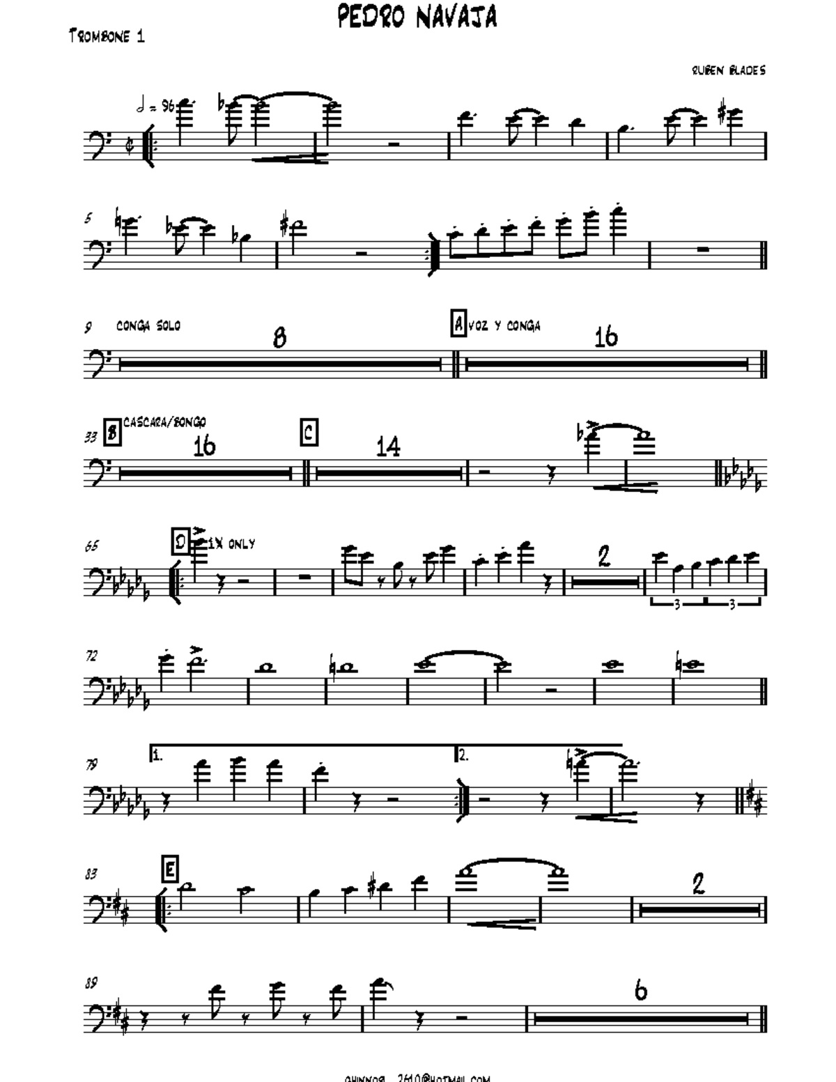 Toaz - salsa - ####### ####### Trombone 1 h = 96 ...