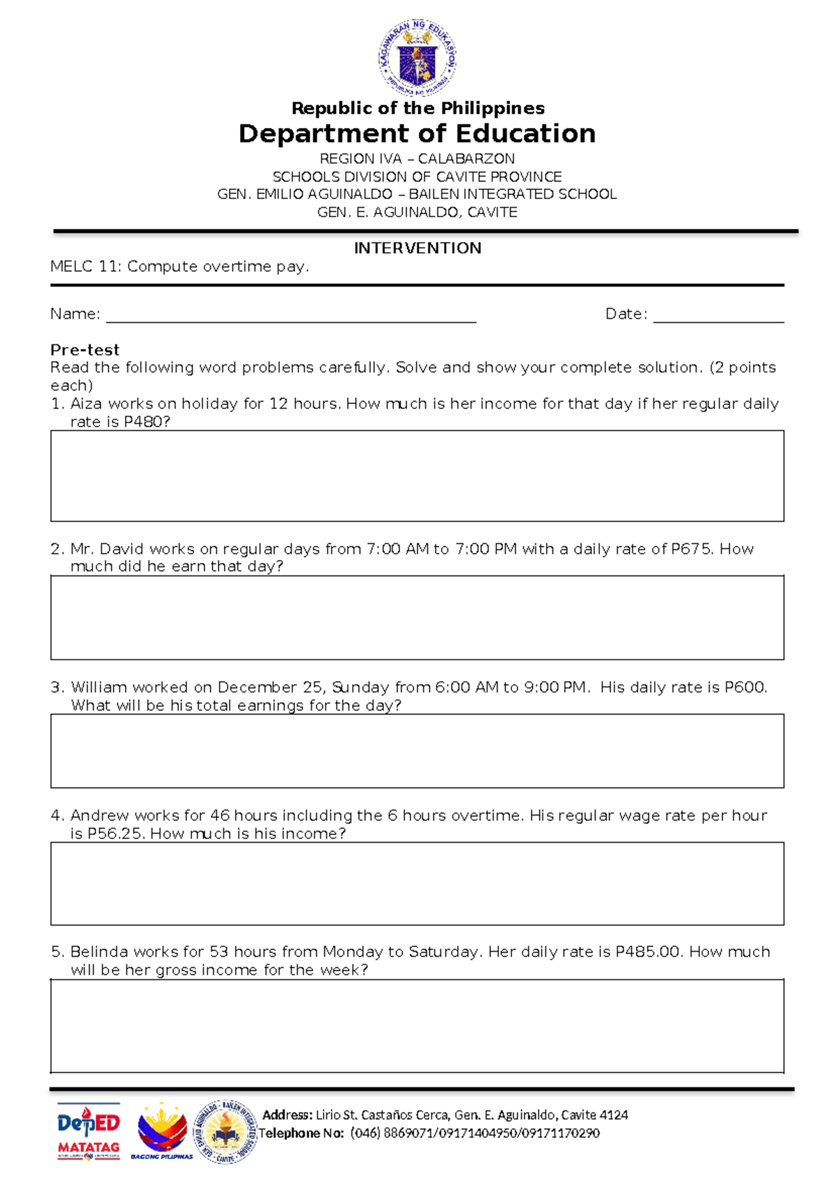 Business Math Worksheet Q2 Intervention - Department of Education ...