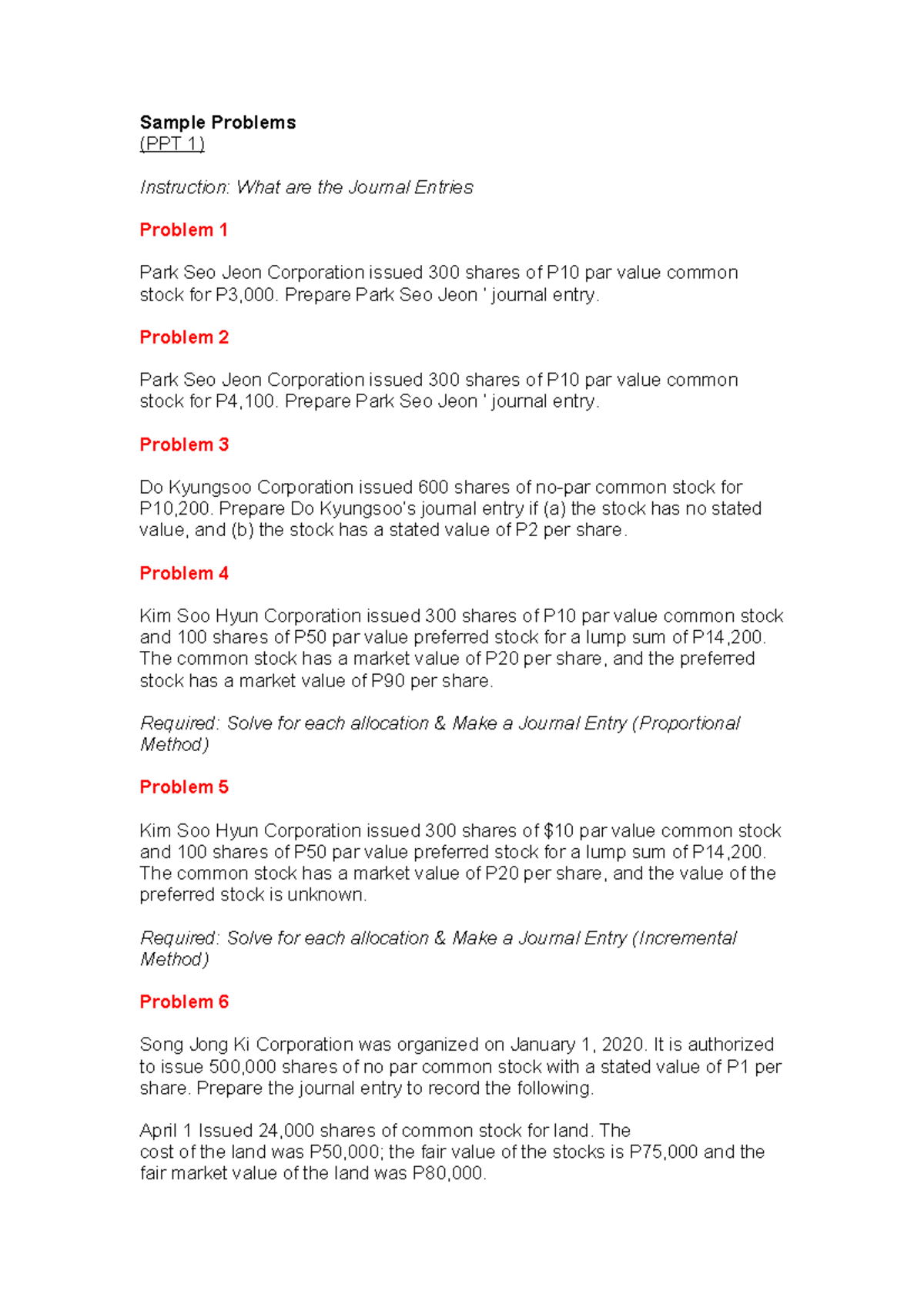 Sample Problems - 104 - Just practice it yourself - Sample Problems ...