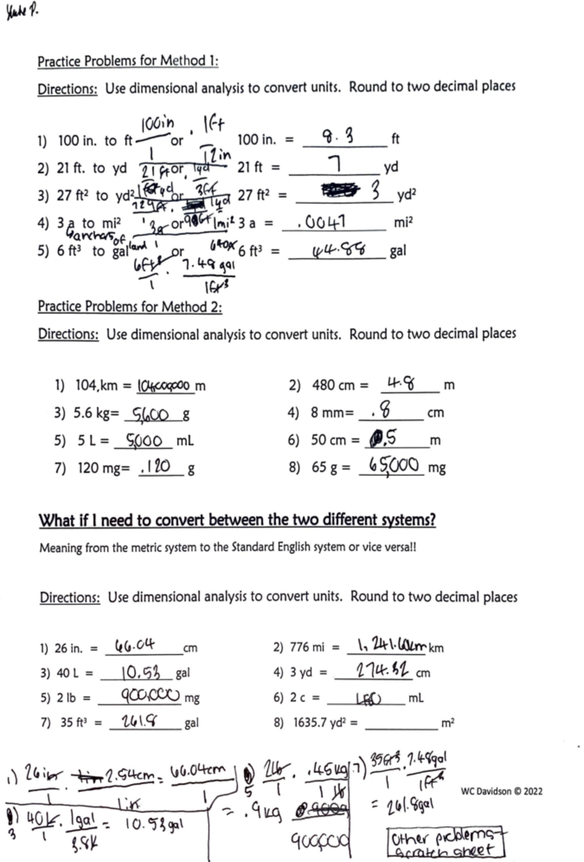 Practice Problems Math Week 1 w Scratch Sheet - Practice Problems for M ...