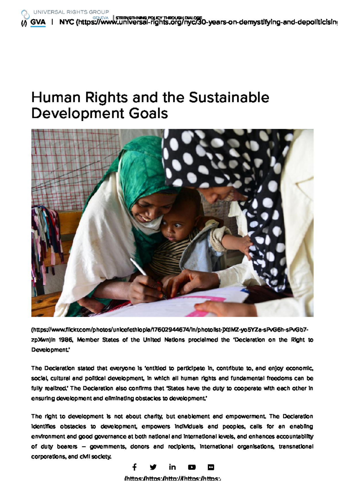 Human Rights and the Sustainable Development Goals Universal Rights ...