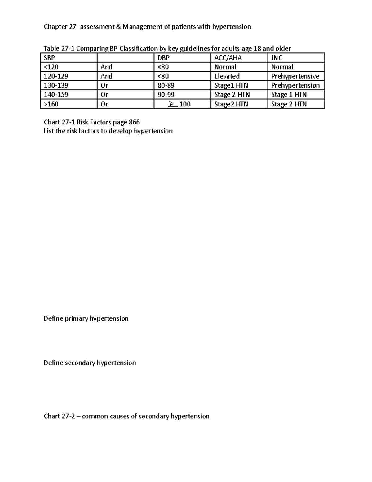 Reading lecture worksheet Chapter 27- assessment & Management of ...