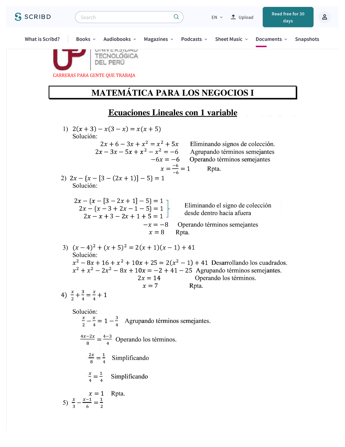 Pdf-ejercicios-resueltos-de-ecuaciones-lineales compress - Documents Teaching Methods & - Studocu