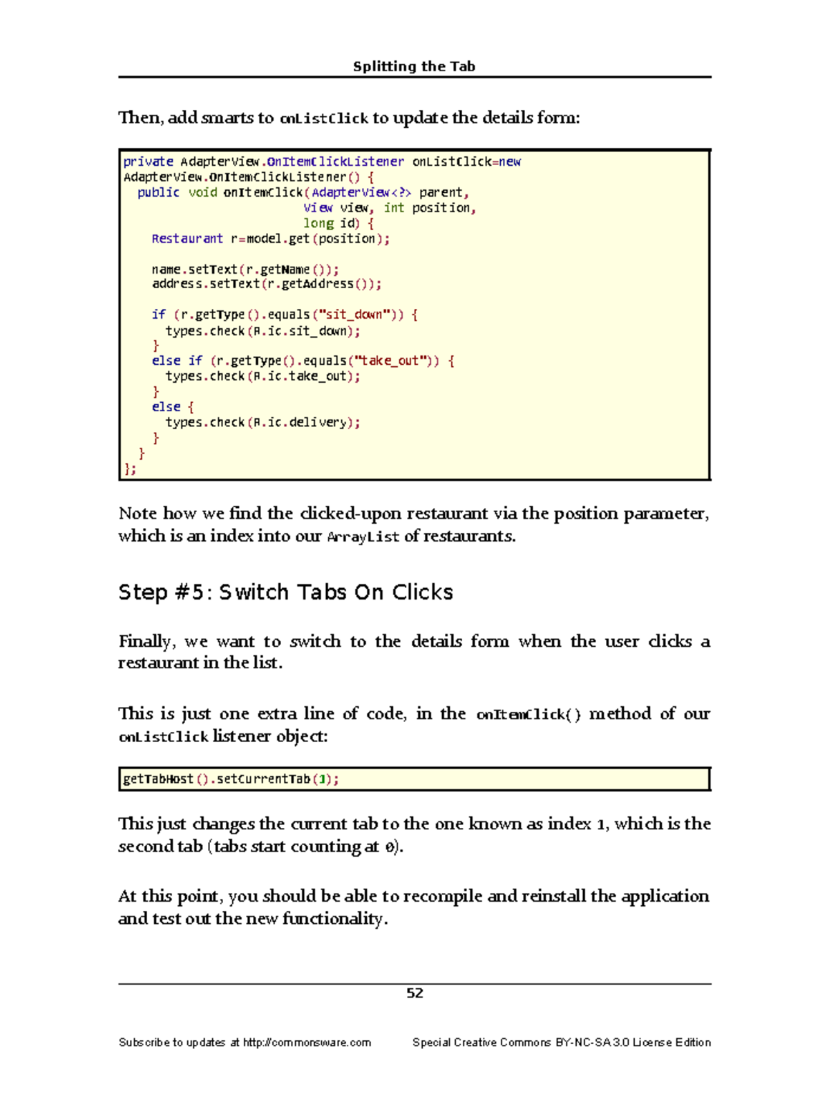 Android Tutorials Then Add Smarts To Onlistclick To Update The Details Form Private