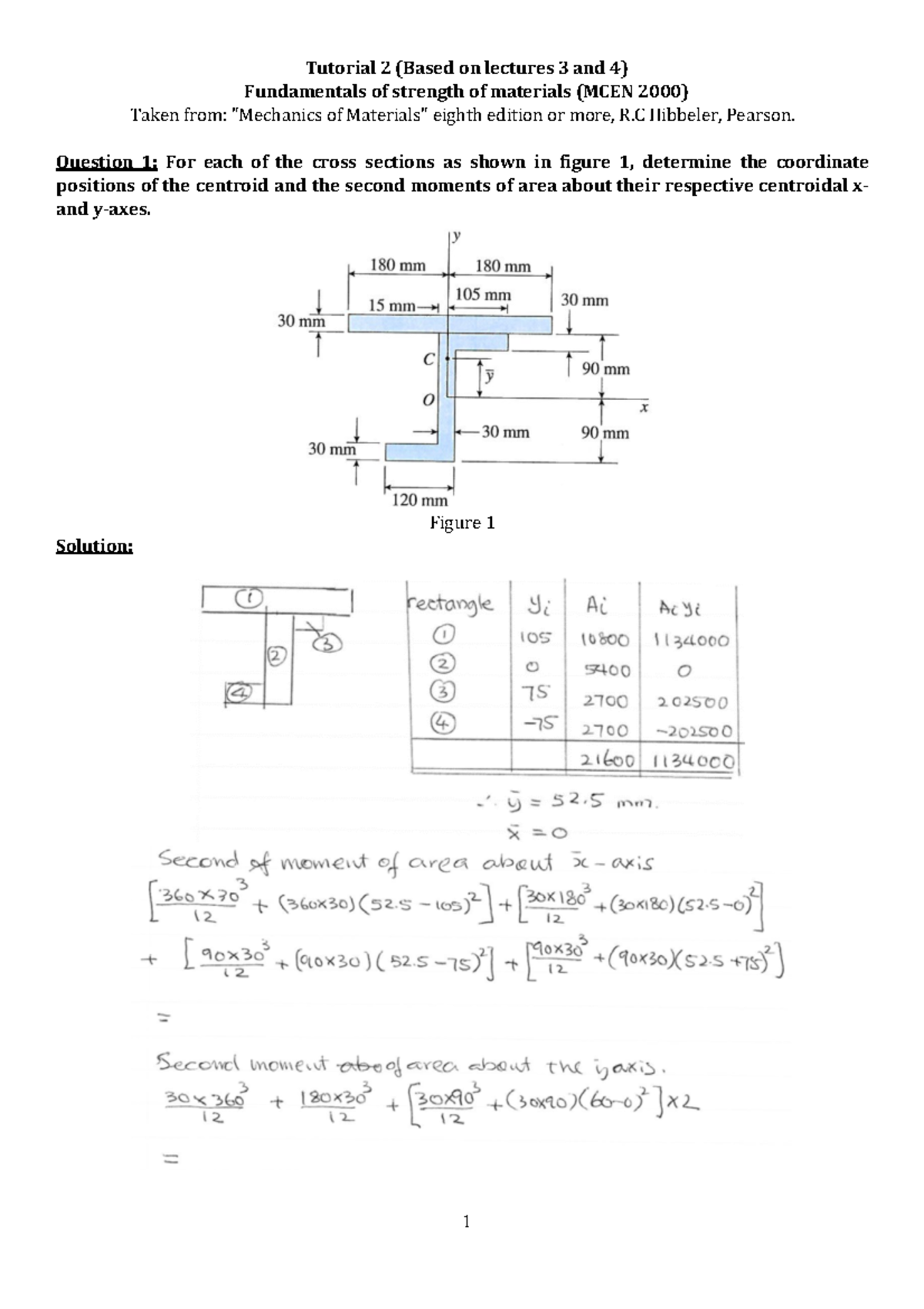 Solution Tutorial 2 2020 - **Tutorial 2 (Based on lectures 3 and 4 ...