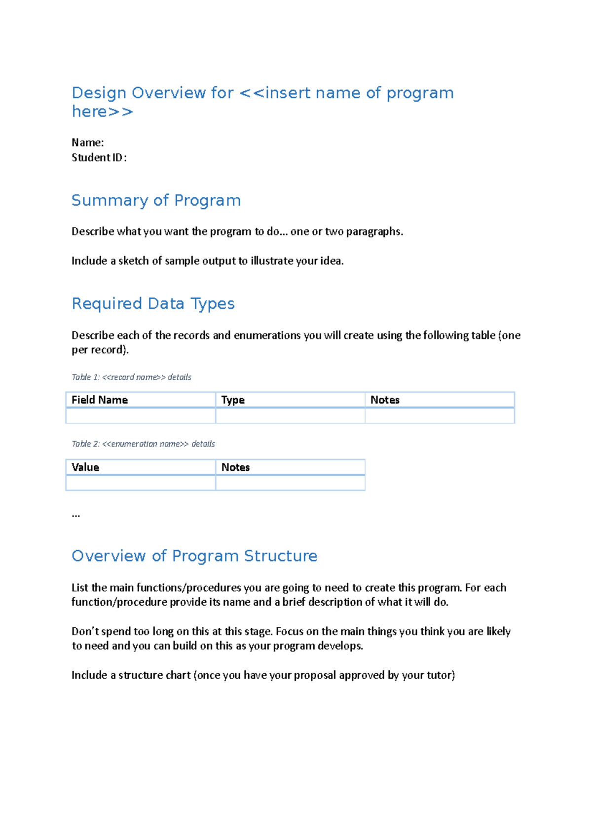 Credit Task 6.3 - Custom Program Design - Design Overview for