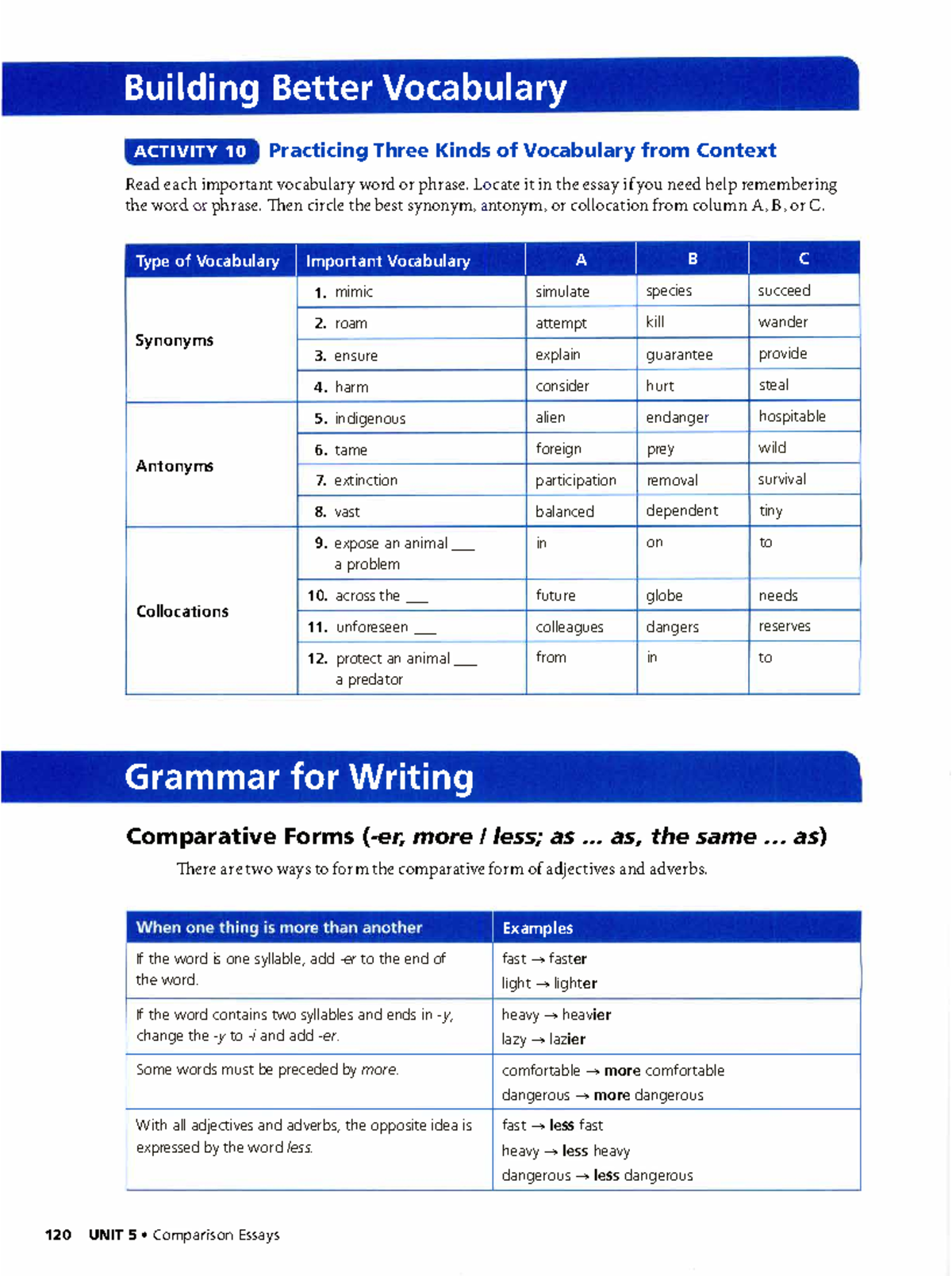 Activity 11-15 - grammar - Bui ld i ng Better Vocabu lary ACT I V I TY ...