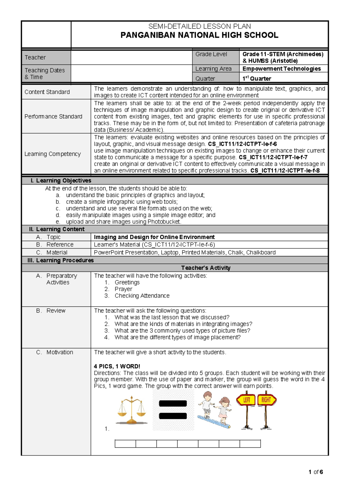 Lesson Plan-L6- Empowerment Technologies - SEMI-DETAILED LESSON PLAN ...