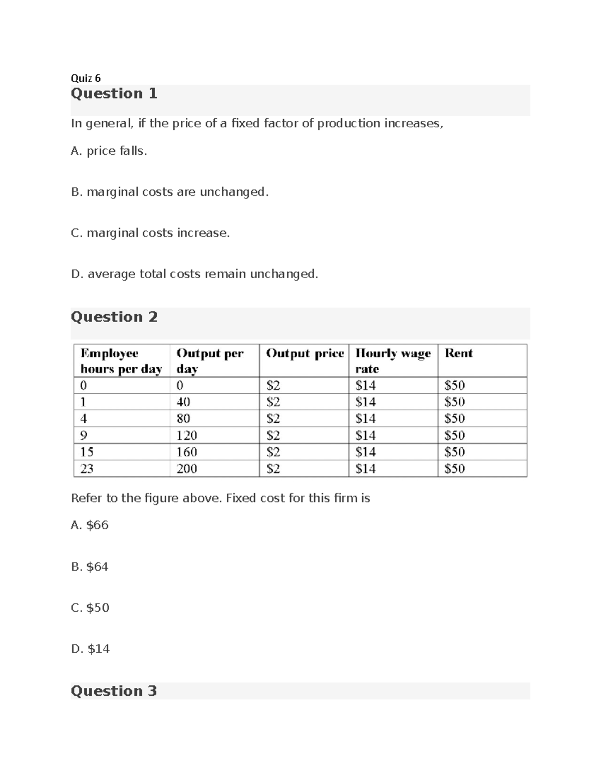 Quiz 6 - practice questions covering unit 6 - Quiz 6 Question 1 In ...