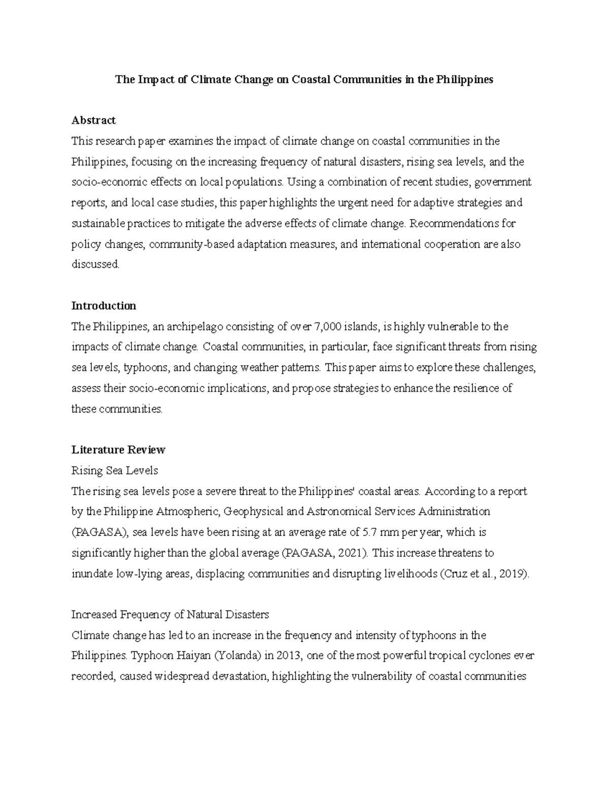 The Impact of Climate Change on Coastal Communities in the Philippines ...