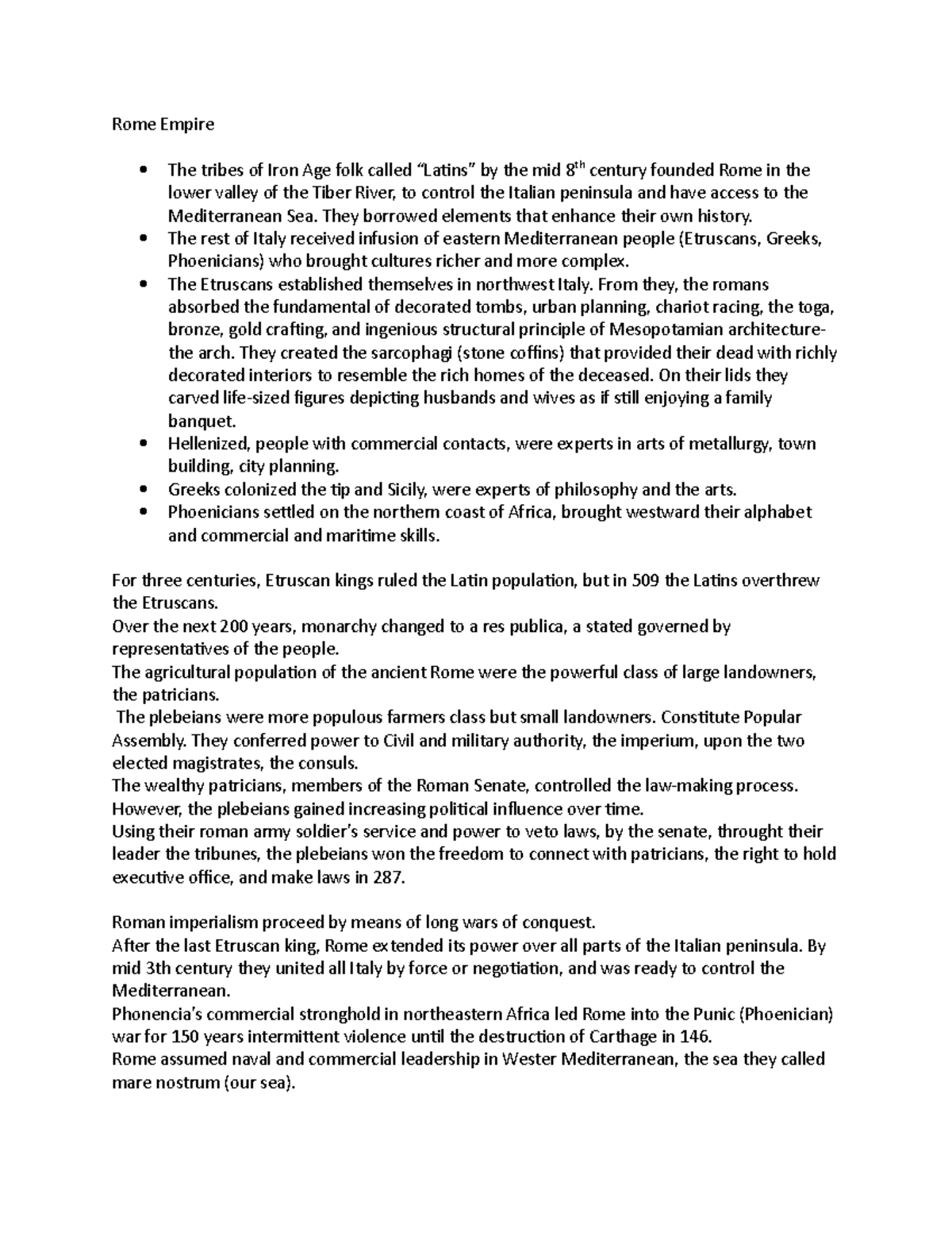 Rome Empire - Lecture notes Chapter 10 - Rome Empire The tribes of Iron ...