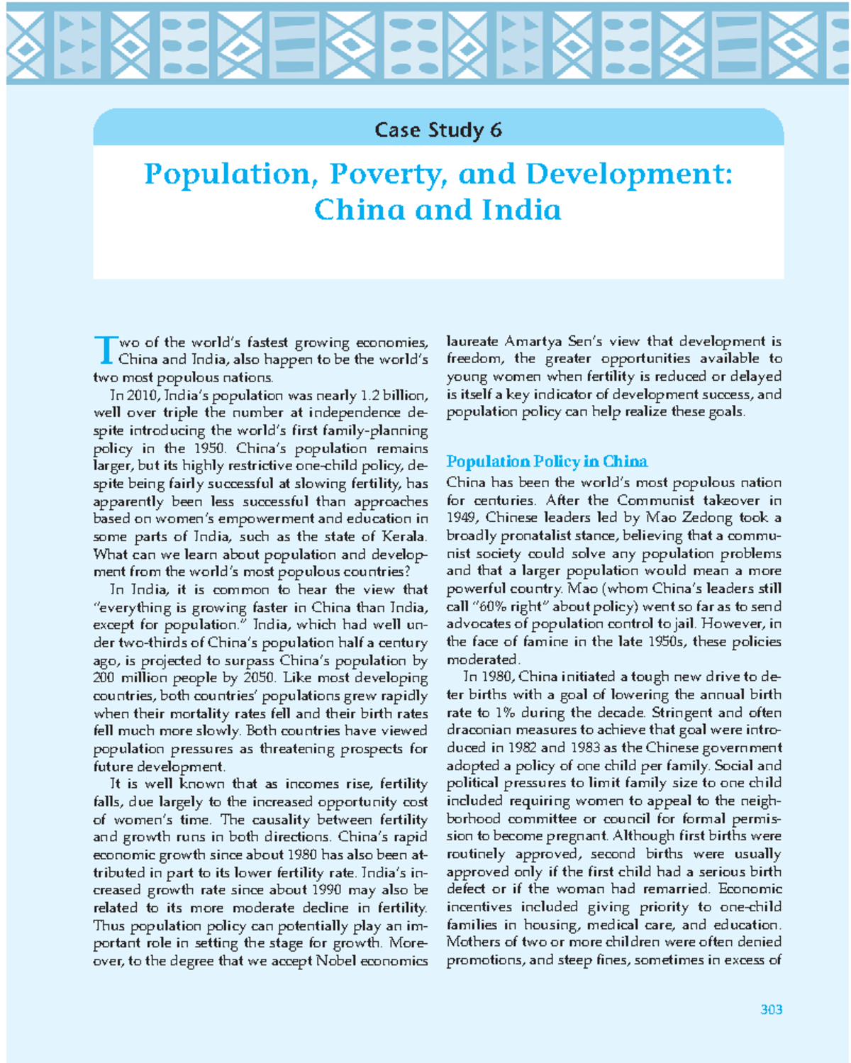 Population, Poverty, and Development China and India - Case Study 6 ...
