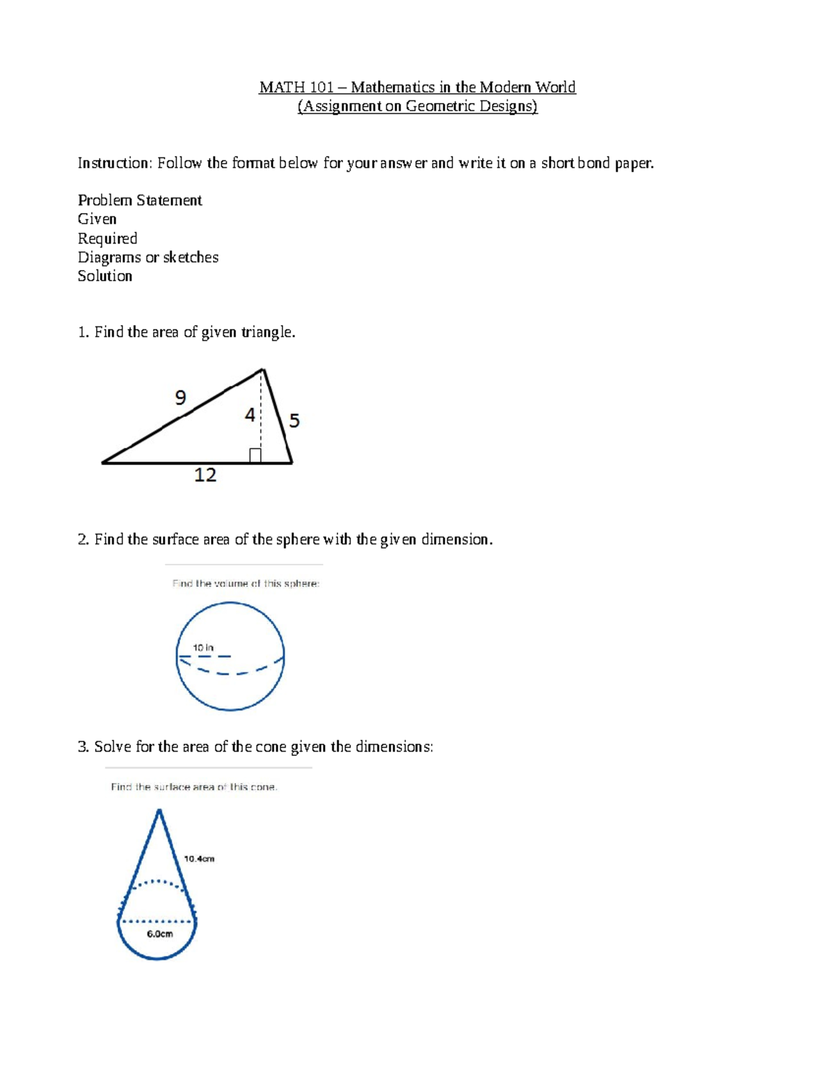 Assignment #1 (MATH 101) -1348818938 - BS in Accountancy - MATH 101 ...