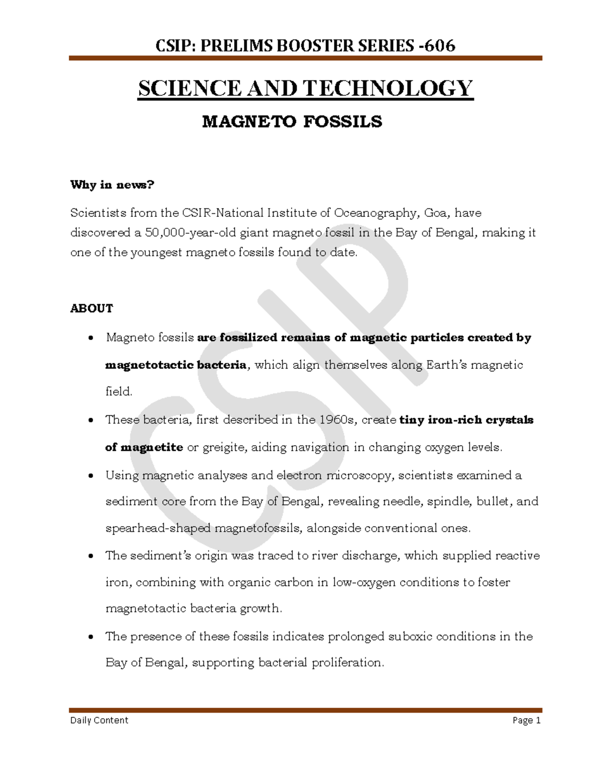 Magneto fossils - ABOUT - Magneto fossils are fossilized remains of ...