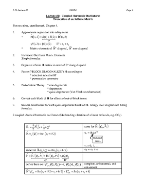 Lec10 - lecture 10 notes with formulas and math examples of Molecular ...